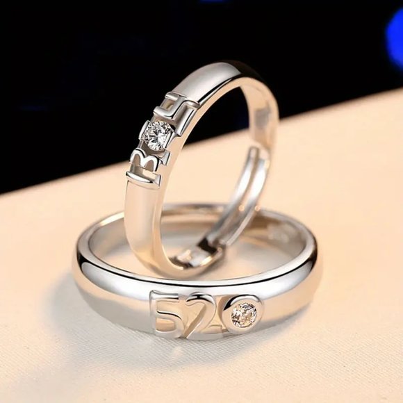 Jewelry | 2pcs Sterling Silver Open Matching Unique Couple Rings | Poshmark